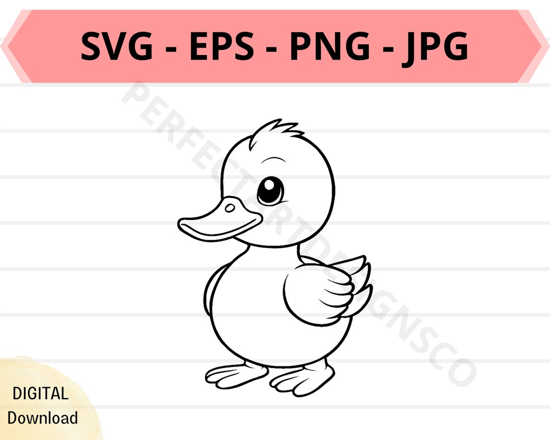 Cute Duck Svg File, Baby Duck Outline Svg, Duck Clipart Svg, Duck Svg ...