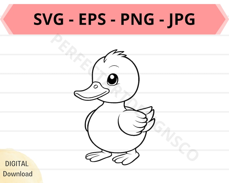 Cute Duck Svg File, Baby Duck Outline Svg, Duck Clipart Svg, Duck Svg ...