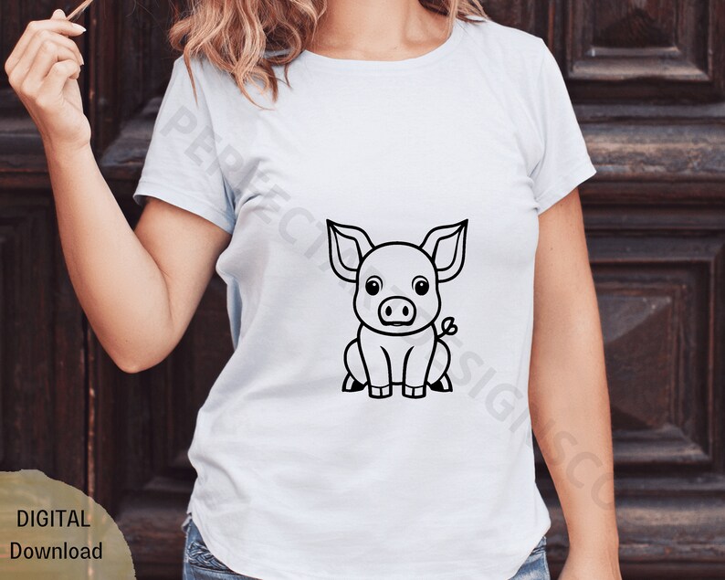 Piglet Outline Svg, Piglet Clipart, Piglet Svg for Shirt, Svg File for ...