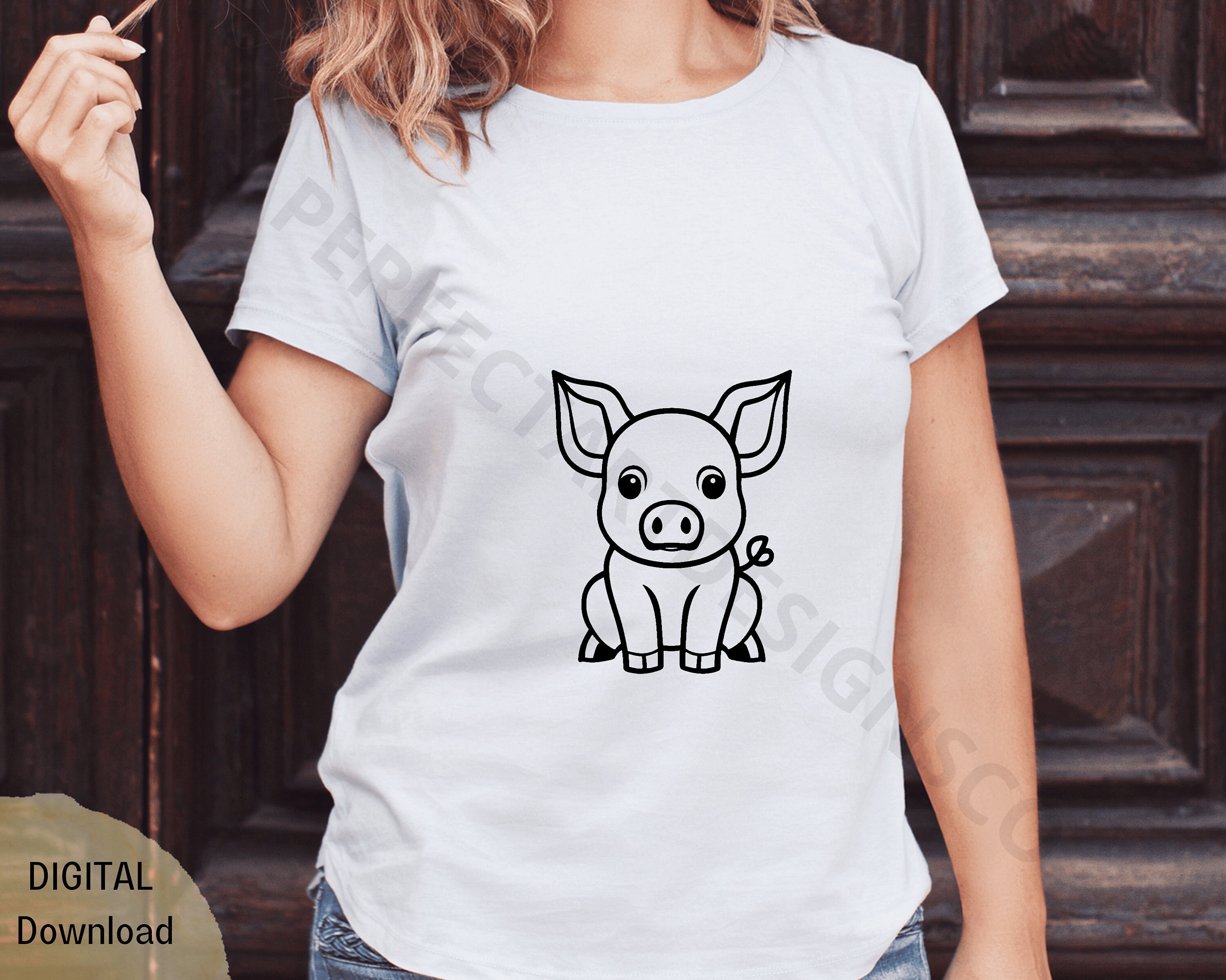 Piglet Outline Svg, Piglet Clipart, Piglet Svg for Shirt, Svg File for ...