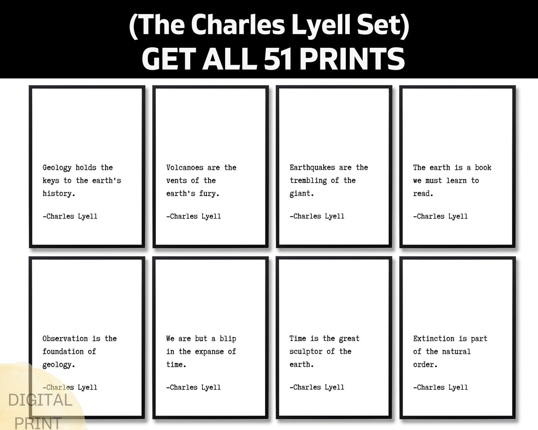 51 Charles Lyell Quotes, Printable Wall Art, Geology Science Themed ...