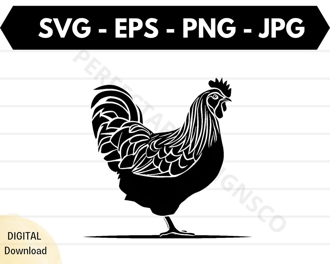 Brahma Chicken Silhouette Svg File, Brahma Chicken Cutting Svg File for ...