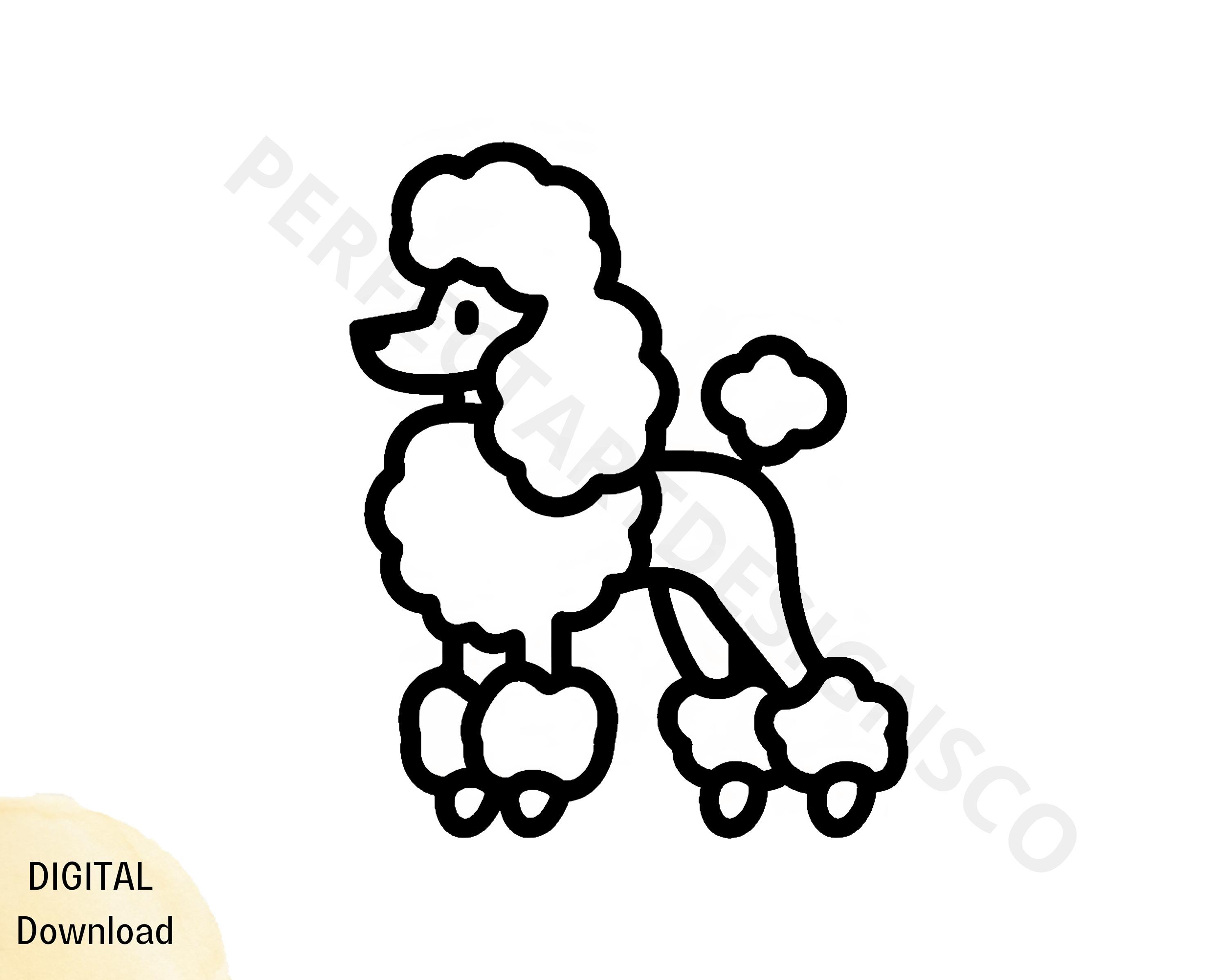 Standard Poodle Outline Svg, Standard Poodle Clipart, Standard Poodle ...