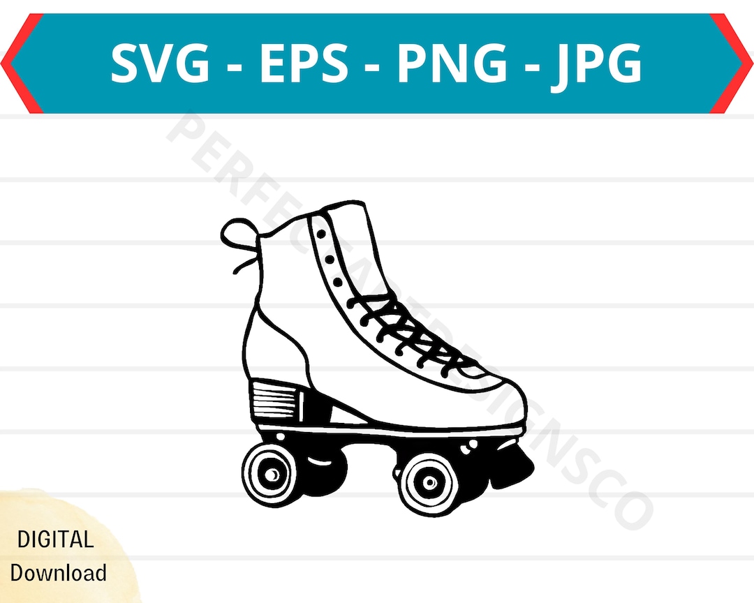 Roller Skates Outline Svg, Roller Skates Clipart, Roller Skates Svg for ...