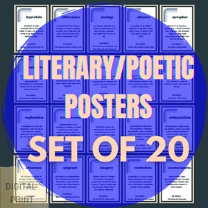 Middle School, High School Decor, Bundle of 20, Literature Techniques ...
