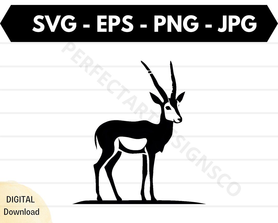 Springbok Silhouette Svg File, Springbok Outline Clipart Svg, Springbok ...
