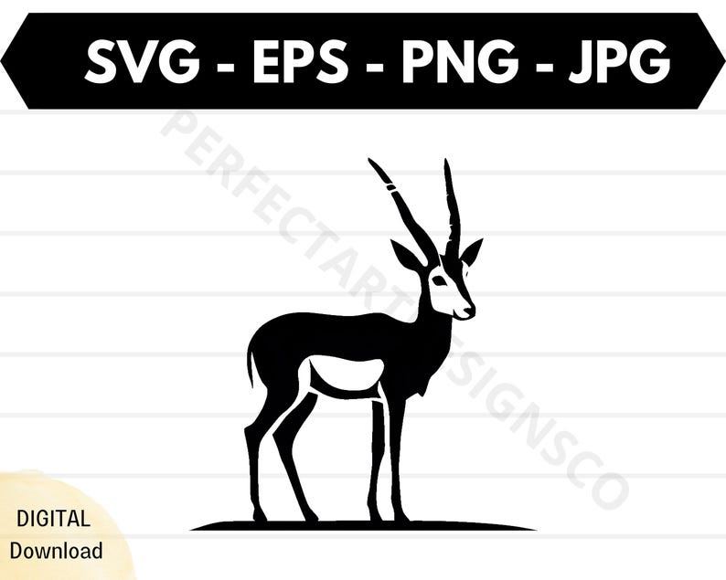 Springbok Silhouette Svg File, Springbok Outline Clipart Svg, Springbok ...