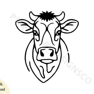 Cow Outline Svg, Cow Clipart, Cow Svg for Shirt, Svg File for Cricut ...