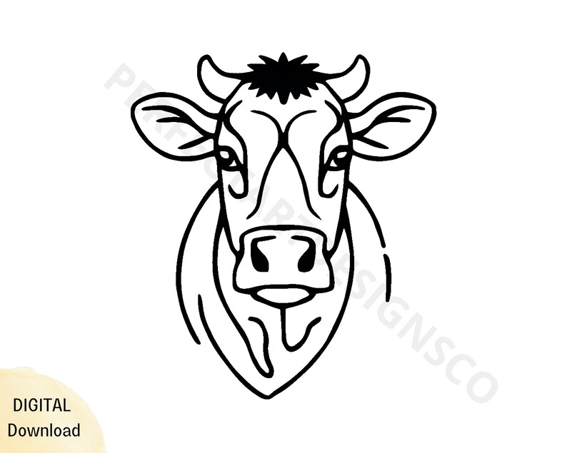 Cow Outline Svg, Cow Clipart, Cow Svg for Shirt, Svg File for Cricut ...