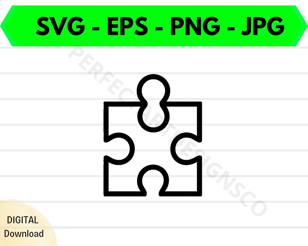 Autism Puzzle Piece Outline Svg, Autism Puzzle Piece Cricut Cutfile ...