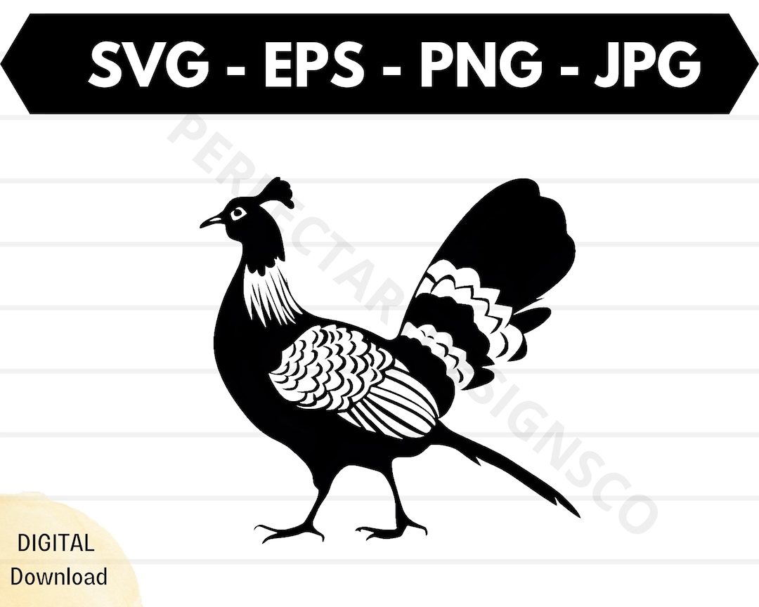 Pheasant Silhouette Svg File, Pheasant Cutting Svg File for Cricut ...