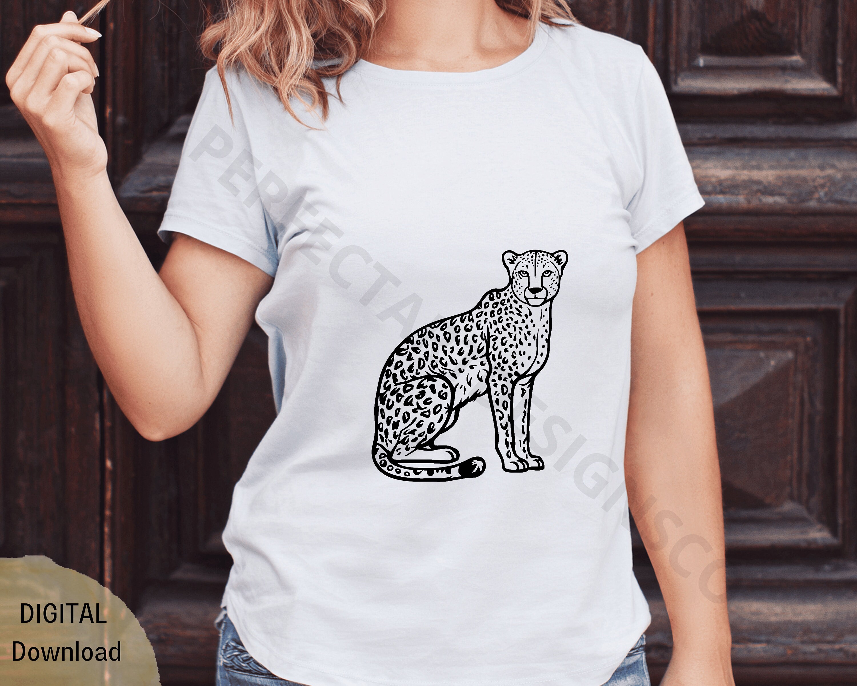 Cheetah Outline Svg, Cheetah Clipart, Cheetah Svg for Shirt, Svg File ...