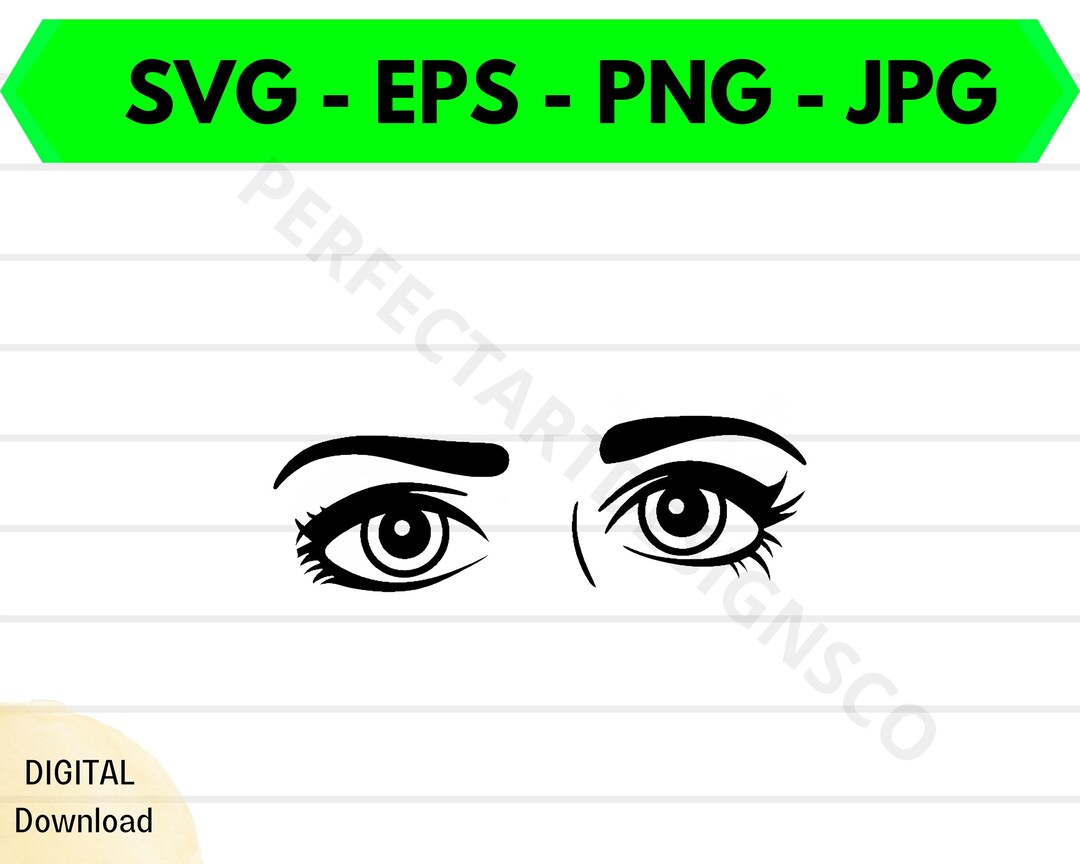 Eyes Watching Outline Svg File, Eyes Watching Cutting Svg File for ...