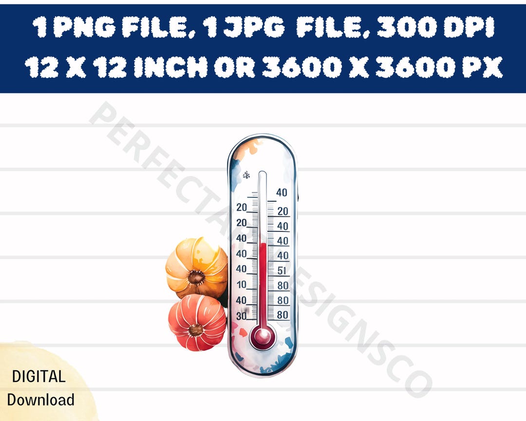 Cold Thermometer Watercolor Png Printable Download, Cold Thermometer ...