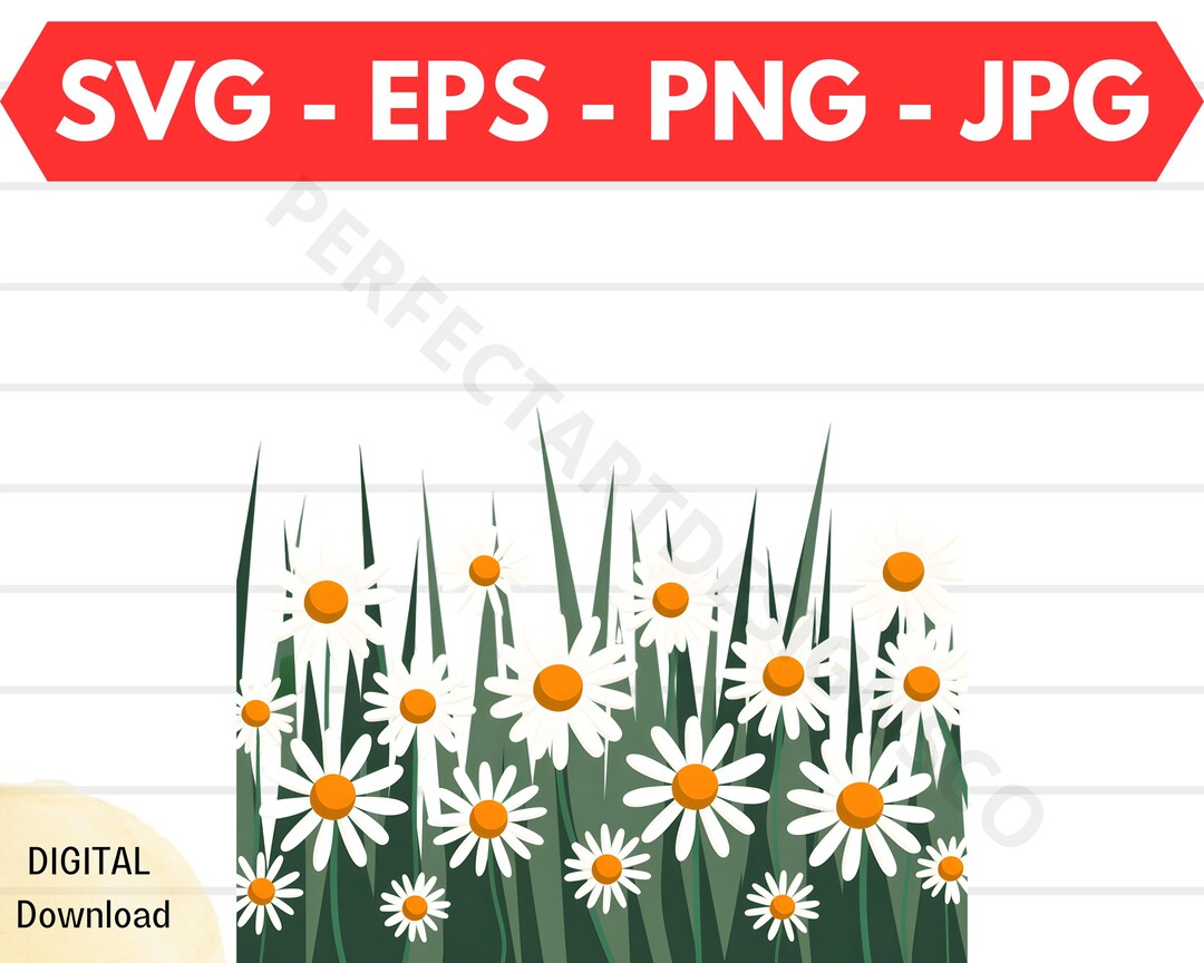 Daisy Border Svg, Daisy Border Png Clipart, Daisy Border Cricut Cutfile ...