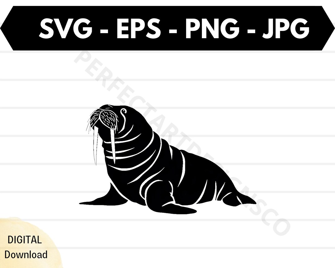 Walrus Silhouette Svg File, Walrus Cutting Svg File for Cricut, Walrus ...