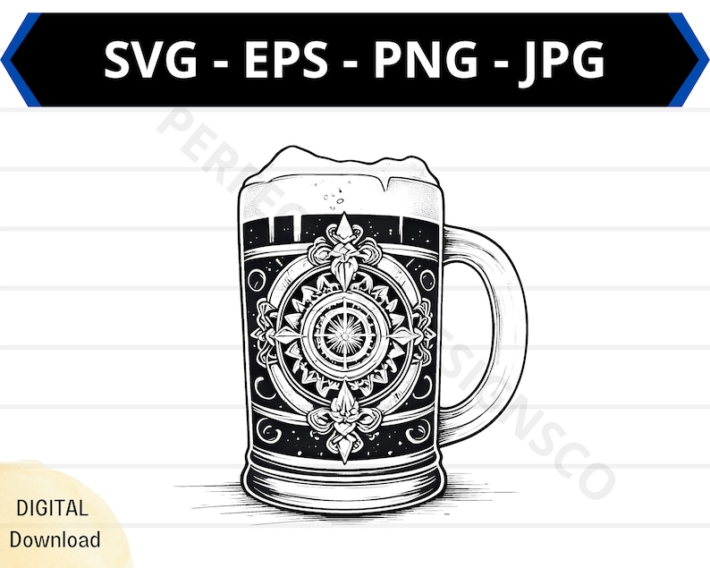 Tankard Vector Illustration Tattoo Svg, Tankard Shirt Design Image ...