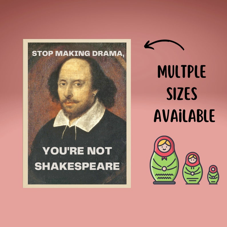 Funny Shakespeare English Poster Set Bundle of 6 Funny - Etsy