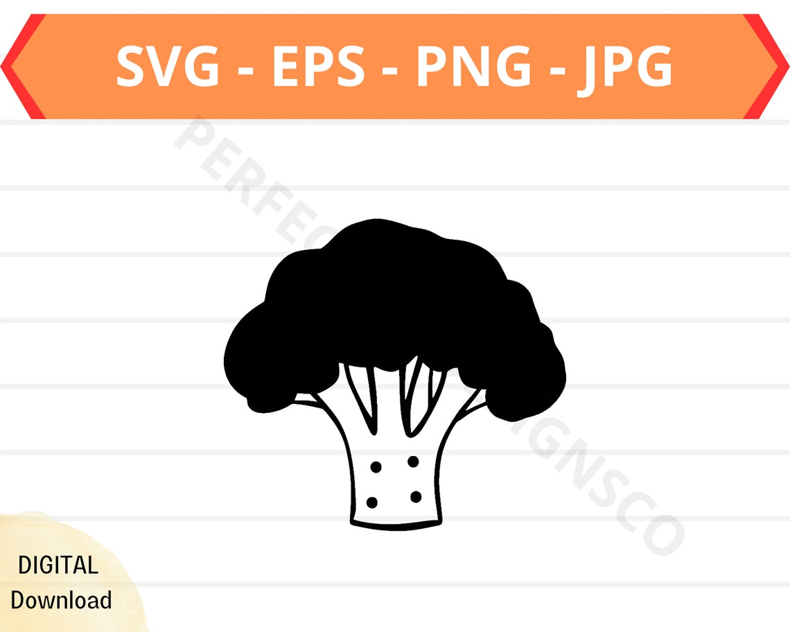 Broccoli Outline Svg, Broccoli Vegetable Clipart, Broccoli Svg for ...