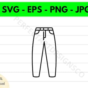 Blue Jeans Outline Svg, Blue Jeans Clipart, Blue Jeans Svg for Shirt ...
