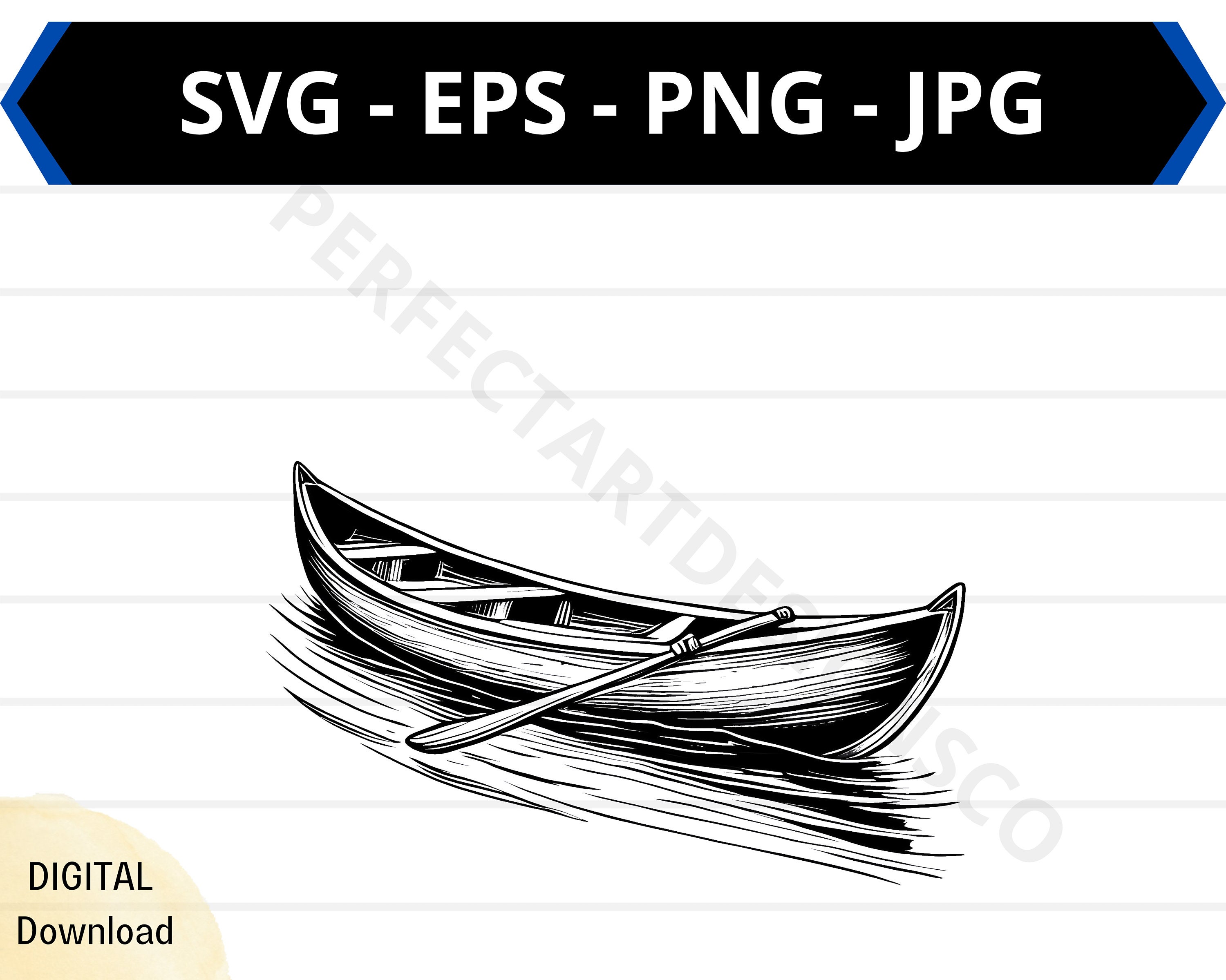 Canoe Vector Image Clipart, Canoe Svg Canoe Cutting File Cricut ...