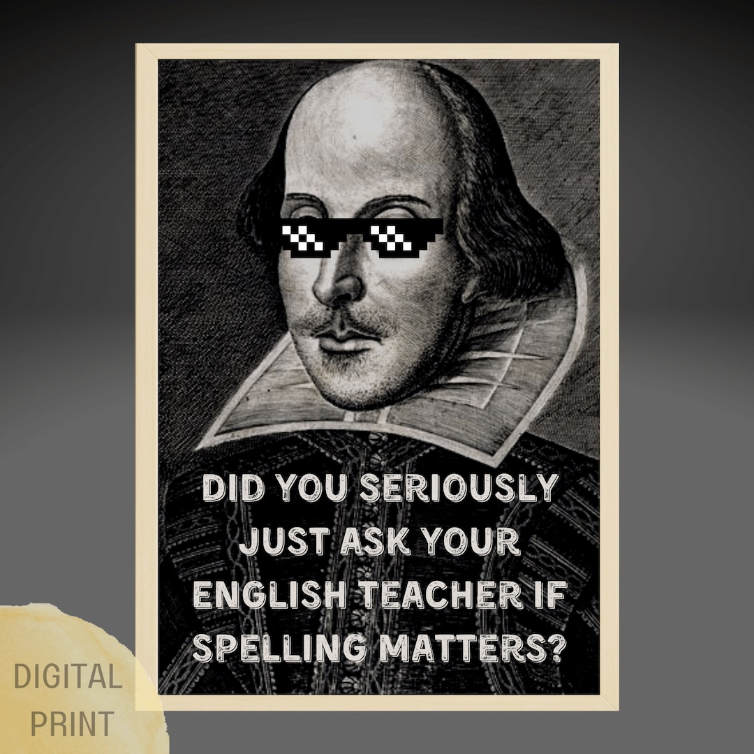 Funny Shakespeare Poster, English Classroom Decor Middle School ...
