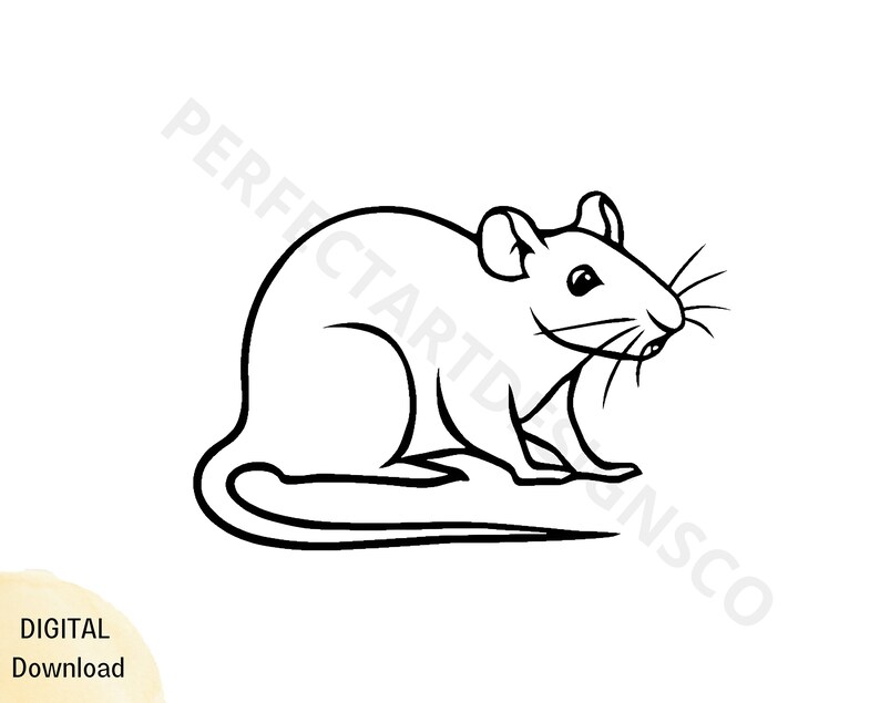 Rat Outline Svg, Rat Clipart, Rat Svg for Shirt, Svg File for Cricut ...