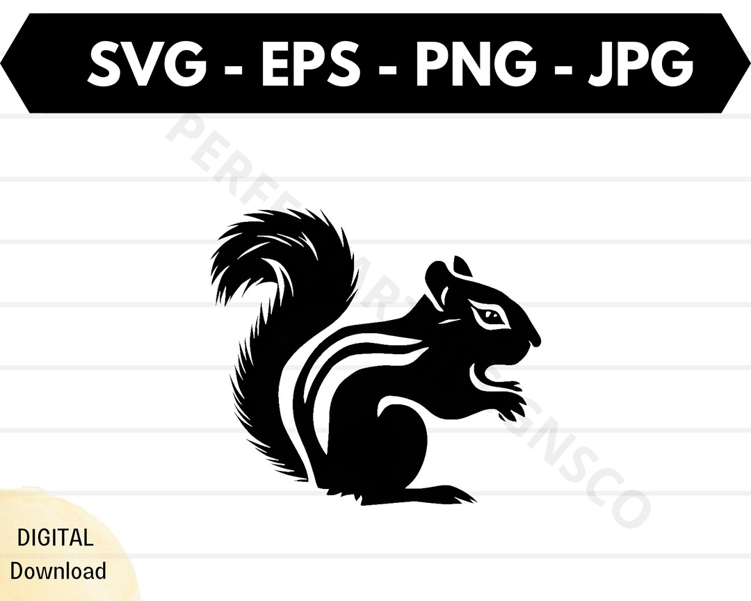 Chipmunk Tail Silhouette Svg File, Chipmunk Tail Cutting Svg File for ...