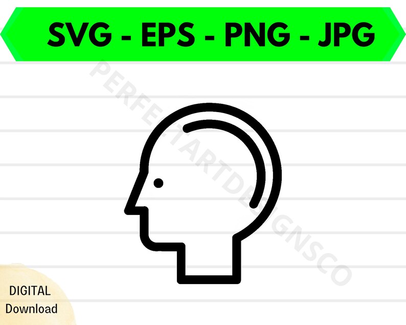 Silhouette Head Outline Svg File, Silhouette Head Cutting Svg File for ...