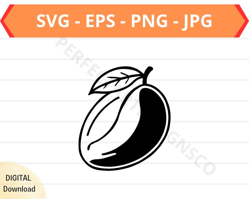 Mango Outline Svg, Mango Fruit Clipart, Mango Svg for Shirt, Svg File ...