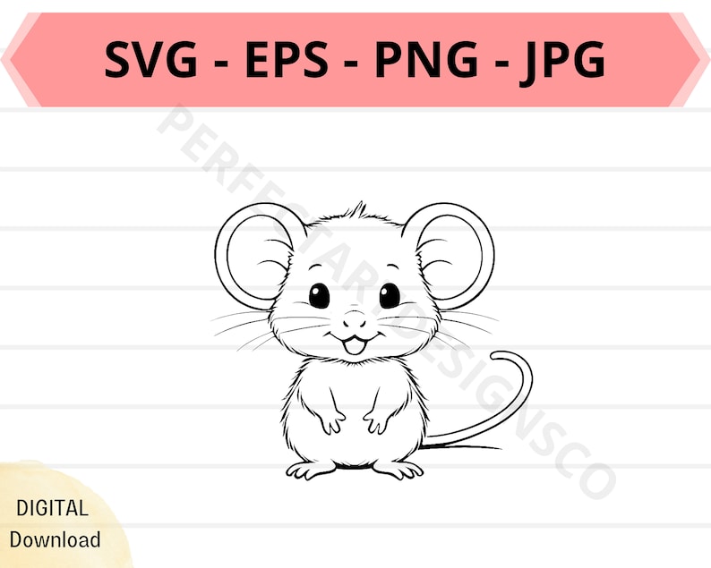 Cute Rat Svg File, Baby Rat Outline Svg, Rat Clipart Svg, Rat Svg Cut ...