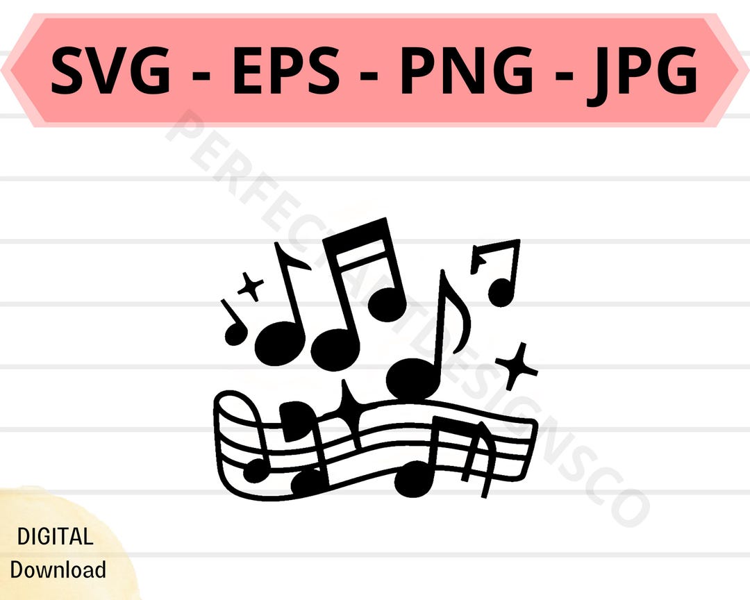 Cute Music Icon Svg Cut File, Cute Music Symbol, Cute Music Sign ...