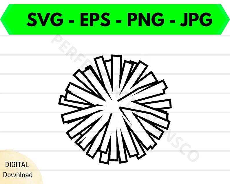 Cheer Pom Svg File, Cheer Pom Outline Svg, Cheer Pom Clipart Svg, Cheer ...
