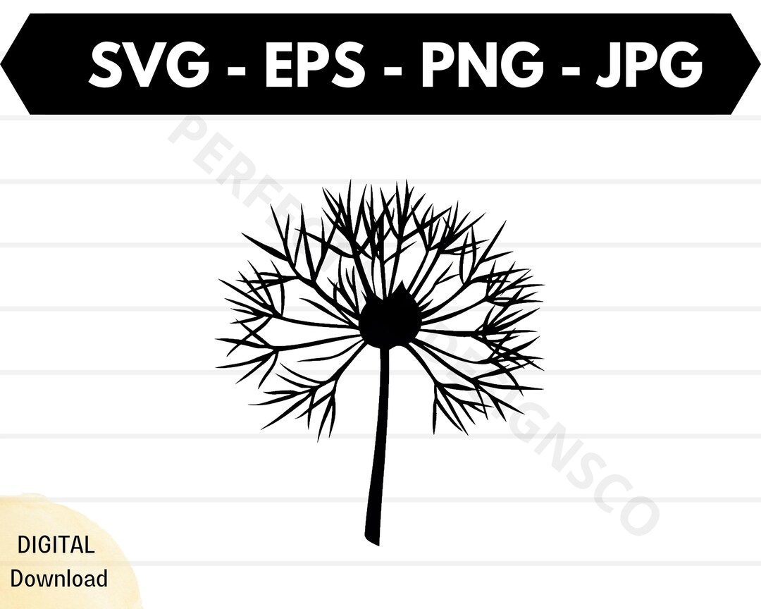 Dill Plant Silhouette Svg File, Dill Plant Cutting Svg File for Cricut ...