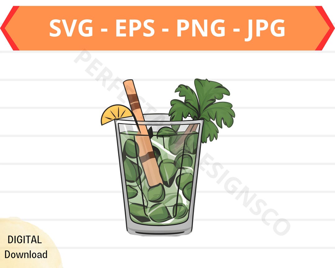 Mojito Glass Svg, Mojito Glass Clipart, Mojito Glass Svg for Shirt, Svg ...