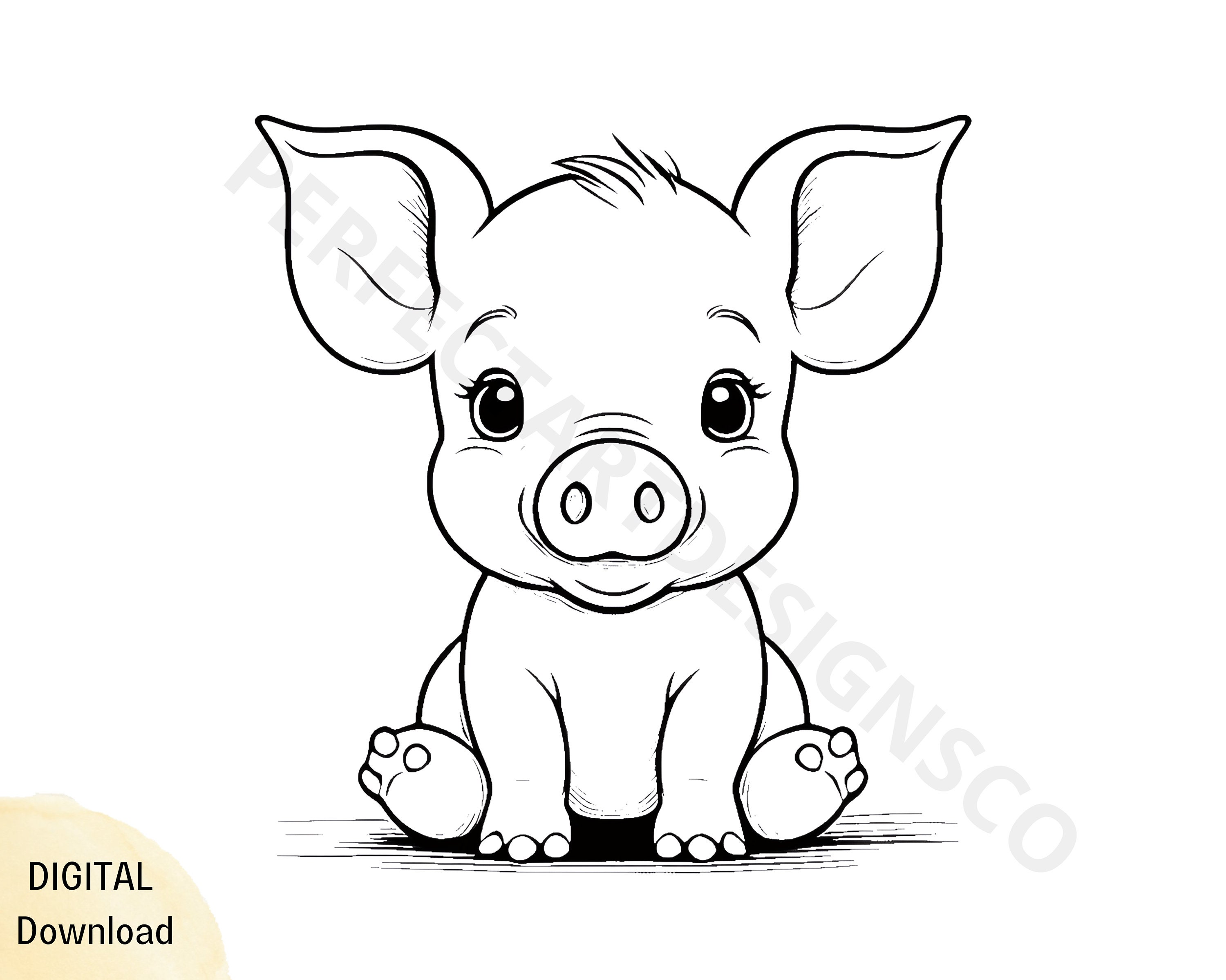 Cute Piglet Svg File, Baby Piglet Outline Svg, Piglet Clipart Svg ...