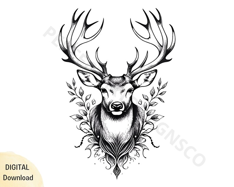 Stag Vector Image Clipart, Stag Svg Stag Cutting File Cricut Silhouette ...