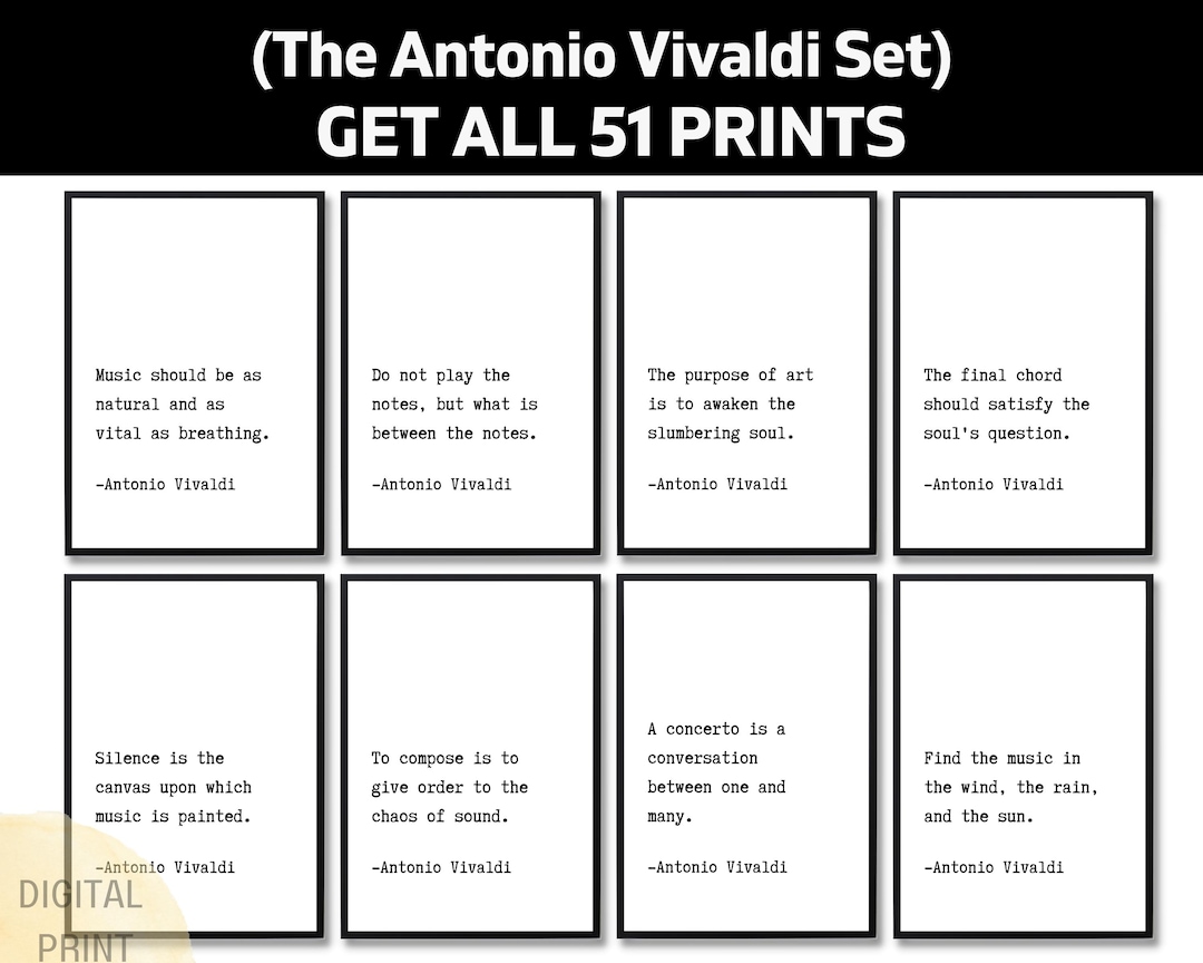 51 Antonio Vivaldi Quotes, Printable Baroque Composer Wall Art ...