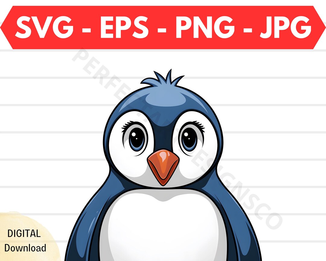Blue Penguin Svg, Blue Penguin Png Clipart, Blue Penguin Cricut Cutfile ...