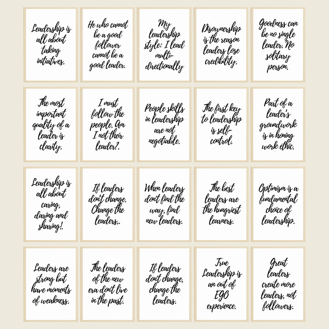 Inspiring Leadership Quotes, Set of 20 Prints, Empowering Leadership ...