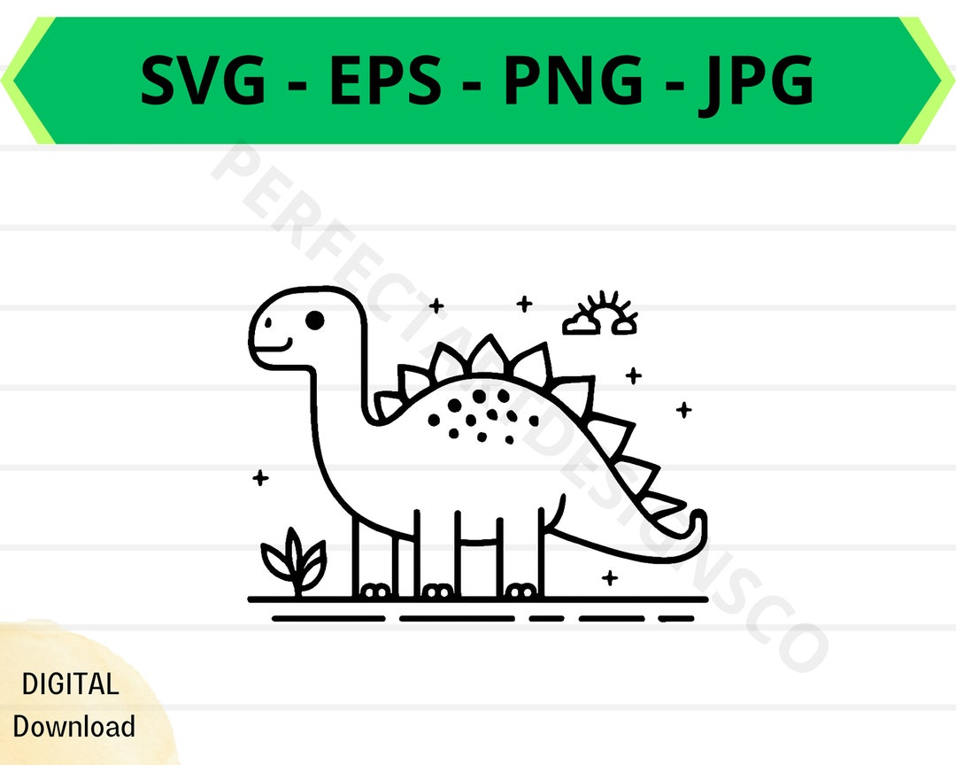 Dinosaur Outline Svg, Dinosaur Clipart, Dinosaur Svg for Shirt, Svg ...