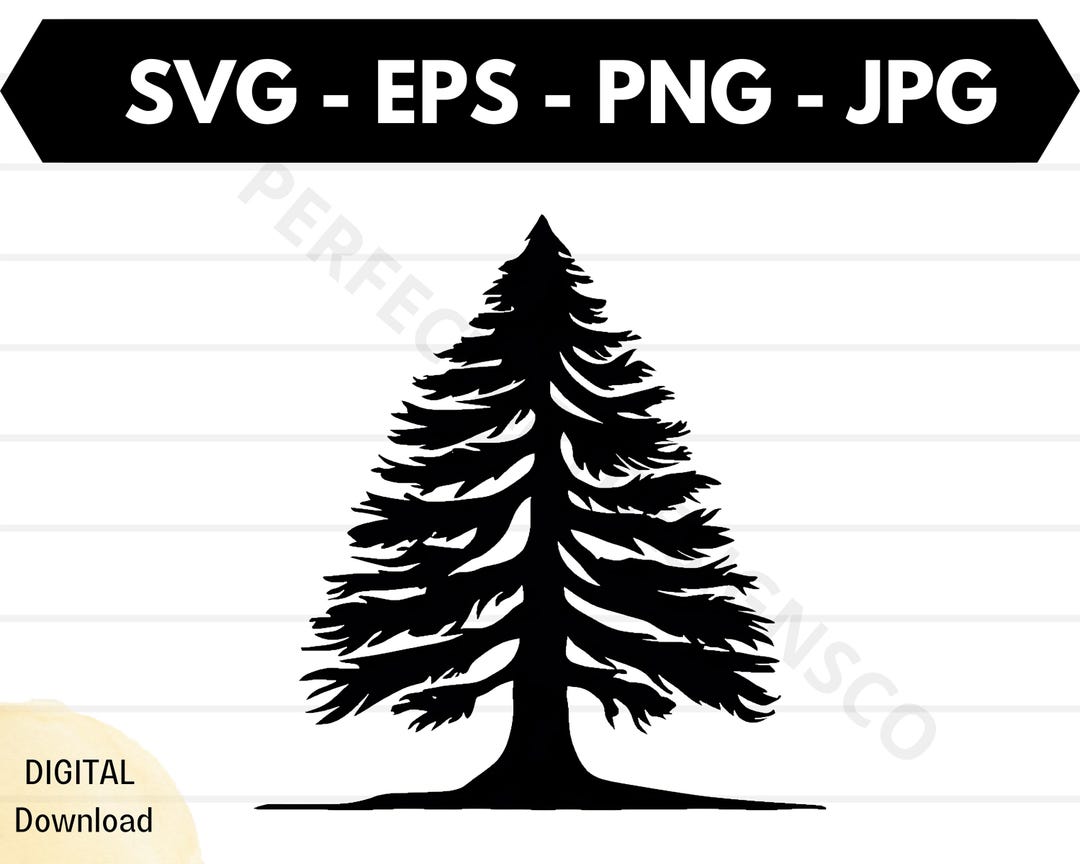 Sequoia Tree Silhouette Svg File, Sequoia Tree Outline Clipart Svg ...