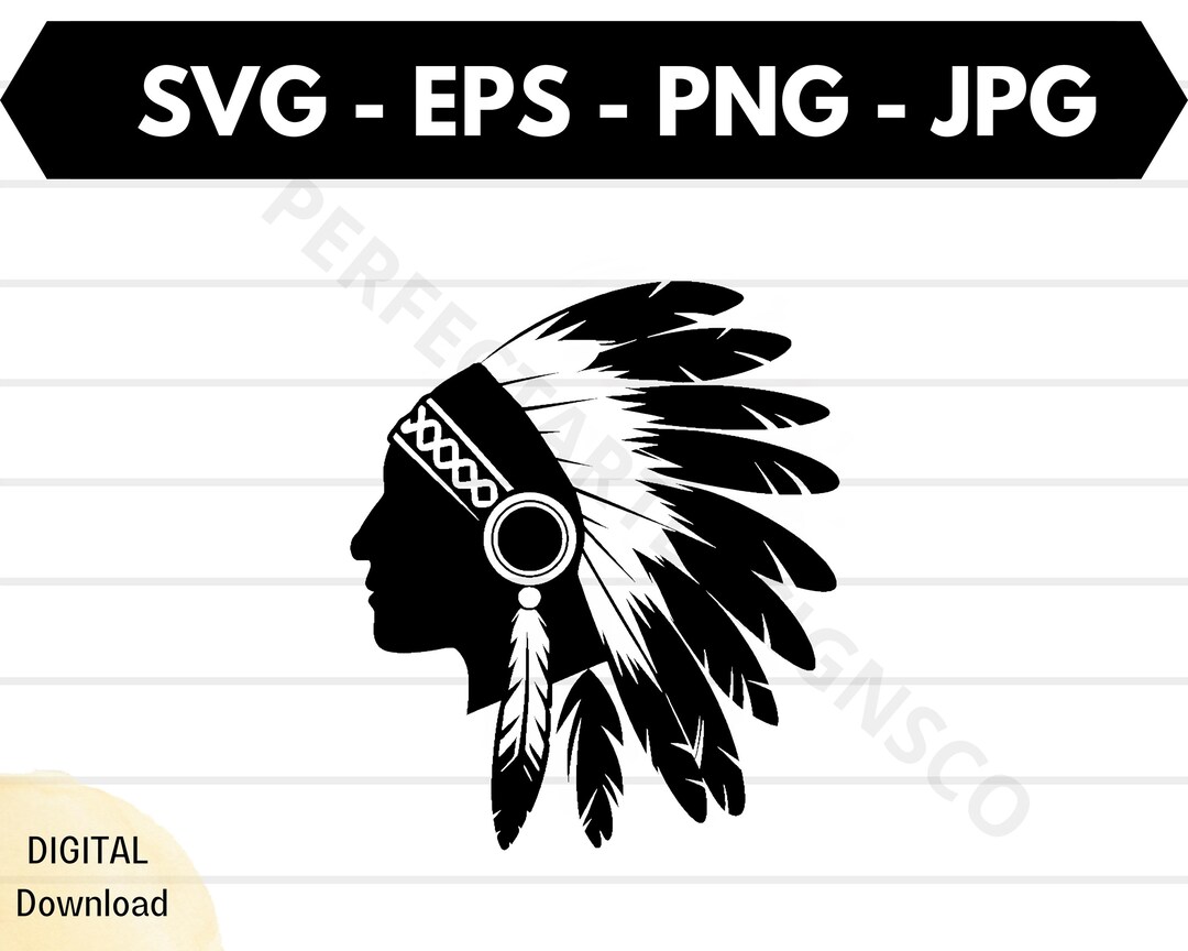 Native American Silhouette Svg, Native American Outline, Native ...