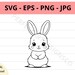 Cute Rabbit Svg File, Baby Rabbit Outline Svg, Rabbit Clipart Svg ...