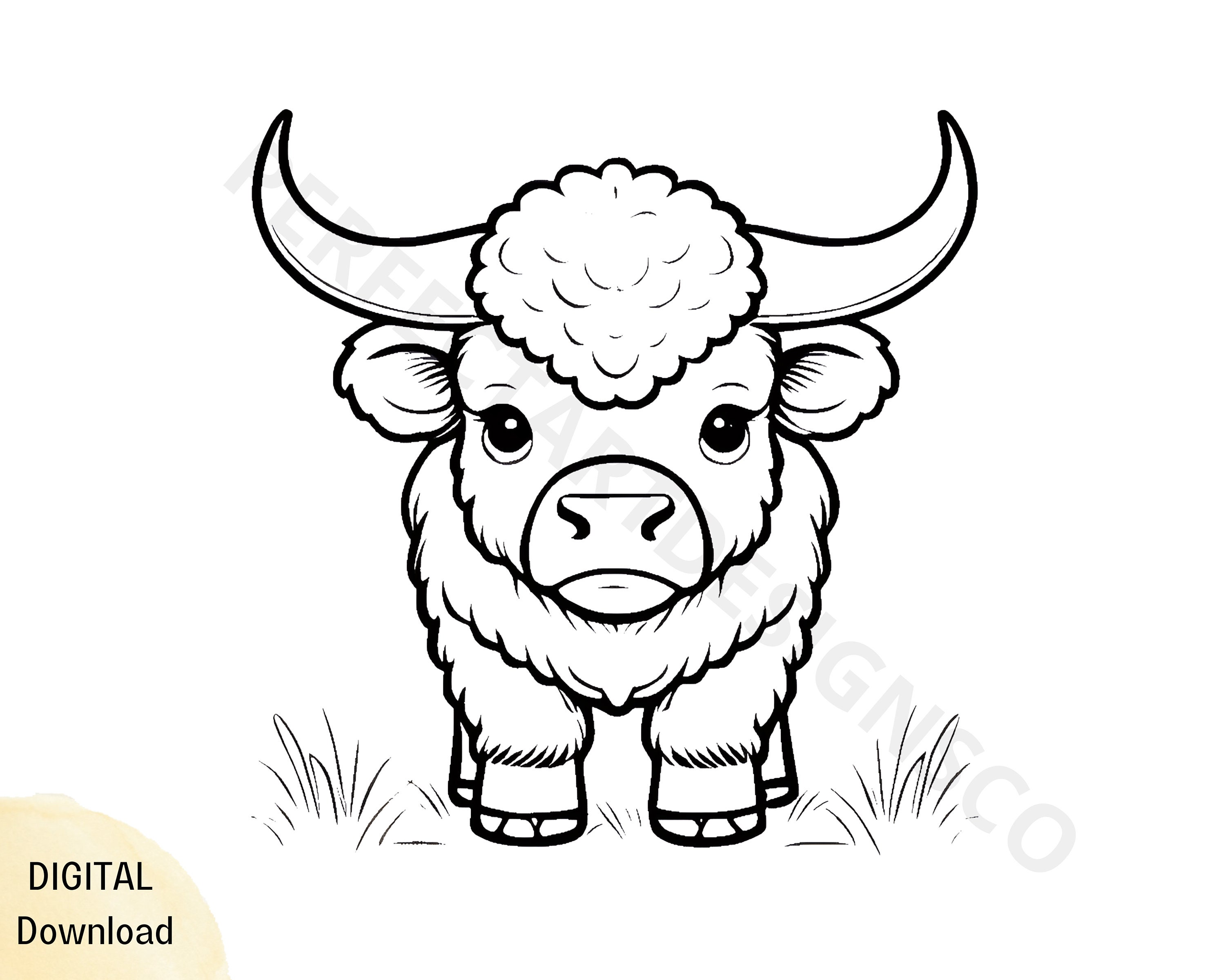 Cute Bison Svg File, Baby Bison Outline Svg, Bison Clipart Svg, Bison ...