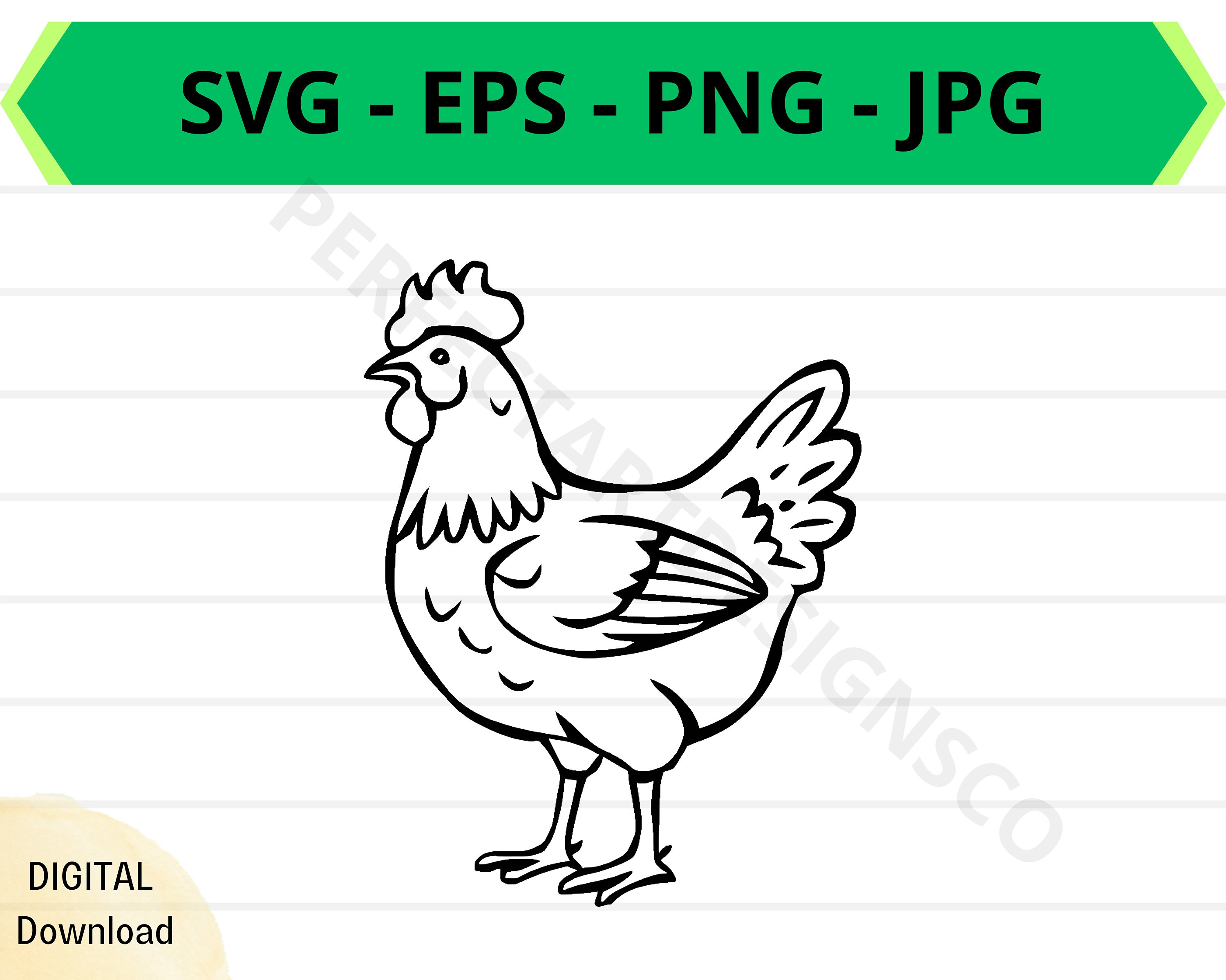 Chicken Outline Svg, Chicken Clipart, Chicken Svg for Shirt, Svg File ...