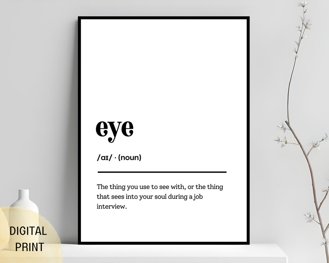 Eye Definition Wall Art Print Eye Definition Poster - Etsy