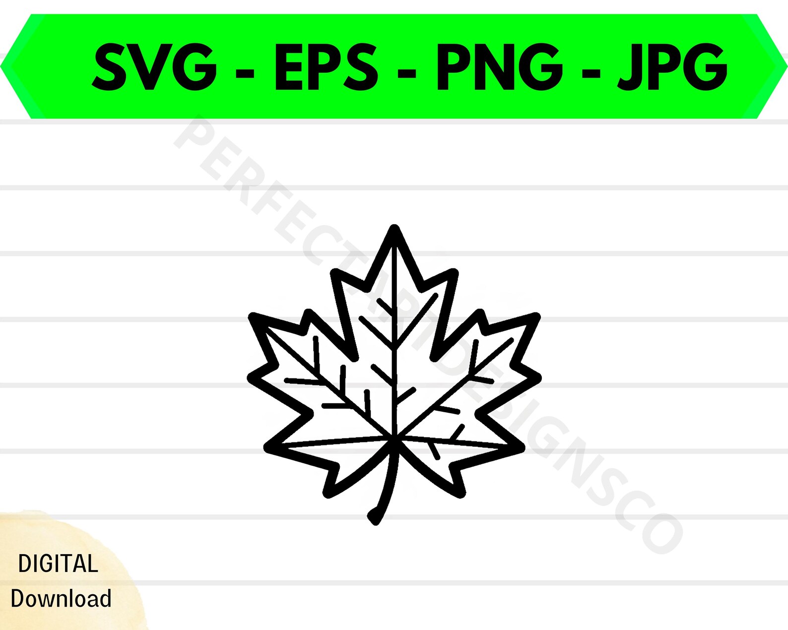 Maple Leaf Outline Svg File, Maple Leaf Cutting Svg File for Cricut ...