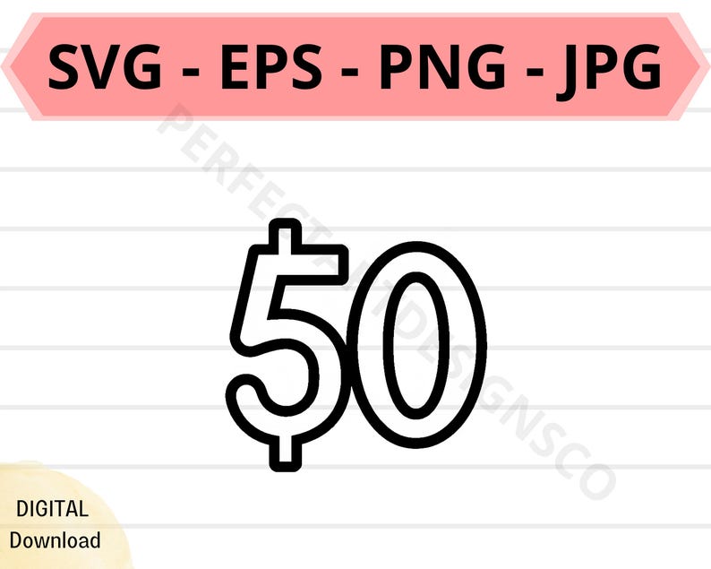 50 Cents Symbol Svg Cutfile, 50 Cents Sign, 50 Cents Icon, 50 Cents ...