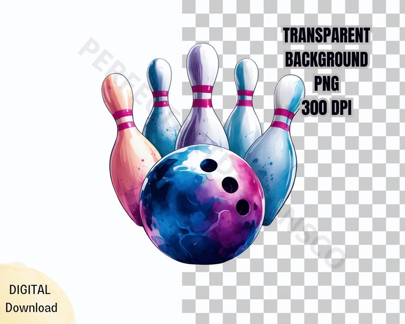 Bowling Ball Watercolor Clipart, Bowling Ball Watercolor Png ...